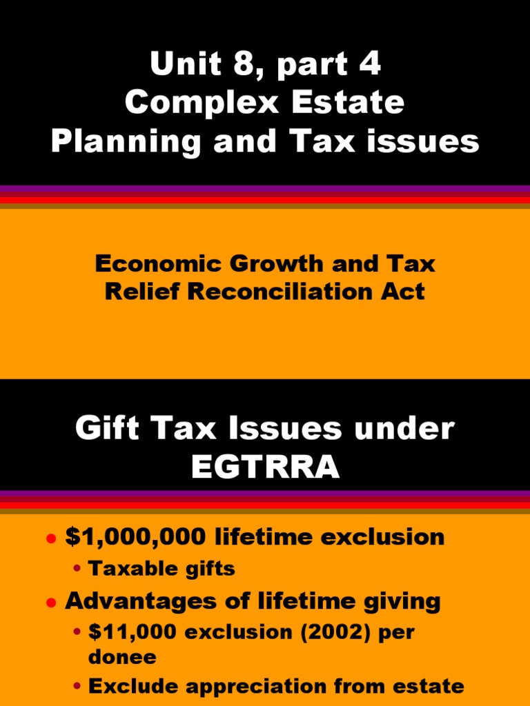 Unit 8 Estate Planning Part 4 | PDF | Gift Tax In The United States ...