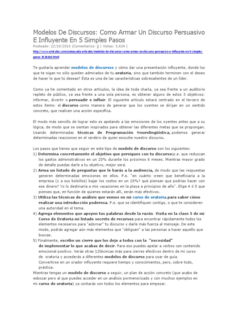 Modelos de Discursos | PDF | Las emociones | Ciencia cognitiva