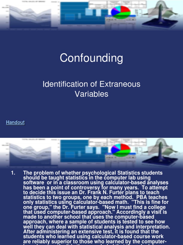 Confounding Exercise - Research Methods (Psychology) | PDF | Scientific ...