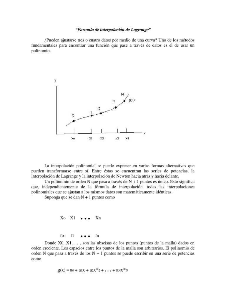 Formula de interpolación de Lagrange | Ecuaciones | Conceptos matemáticos