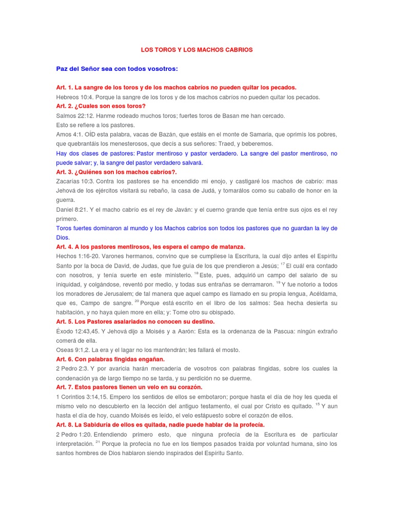 Toros de Basán y Machos Cabríos en la Biblia | PDF | Moisés | Primera ...
