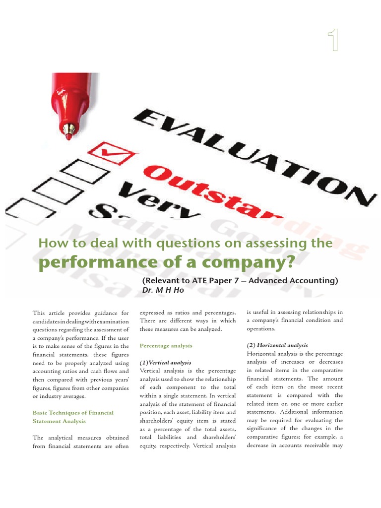 Performance of A Company?: How To Deal With Questions On Assessing The ...