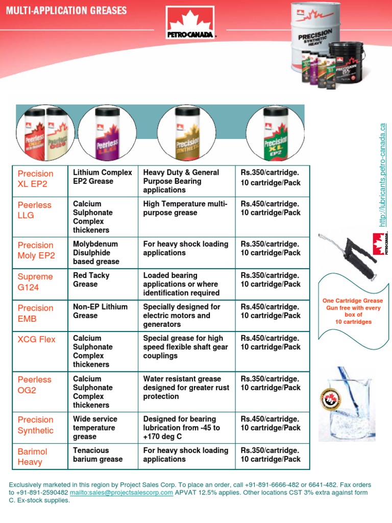Petro-Canada Grease Product Overview | PDF | Oils | Mechanical Engineering