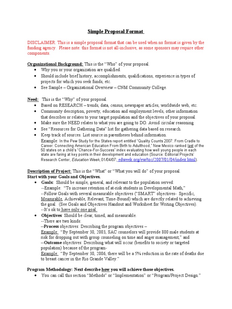 Simple Proposal Format | PDF | Business | Wellness