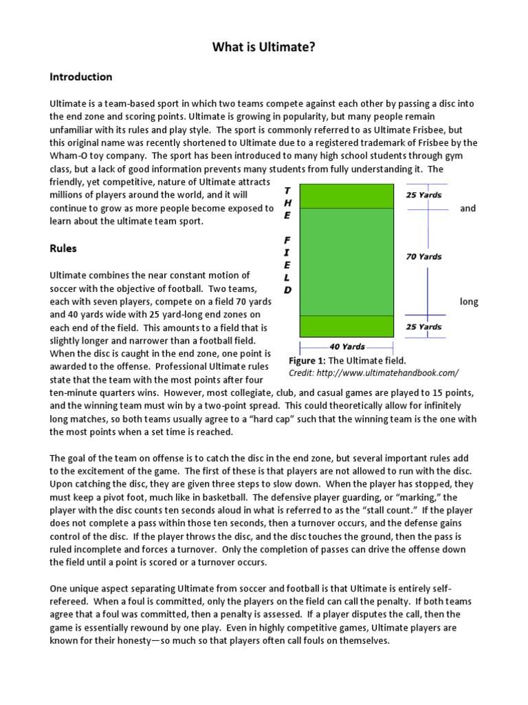 Ultimate Frisbee: Rules and Strategies | PDF | American Football ...