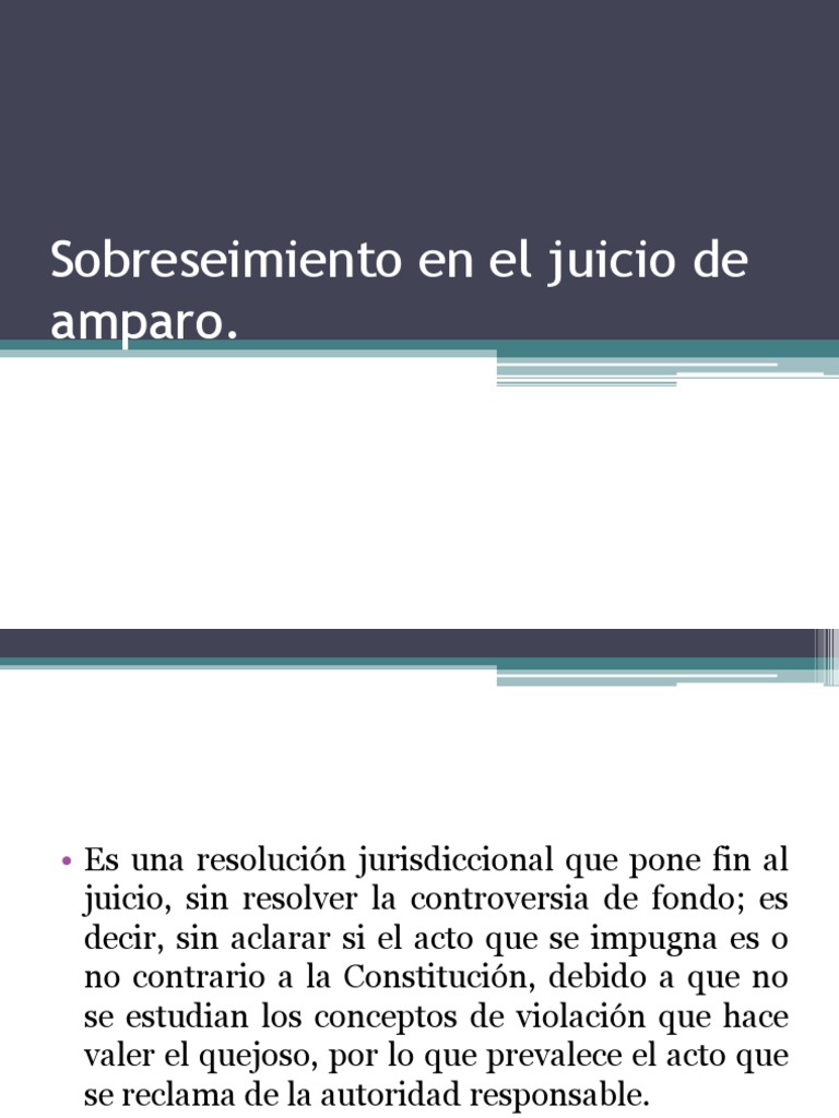 Sobreseimiento en El Juicio de Amparo | PDF | Ley procesal | Sentencia (Ley)