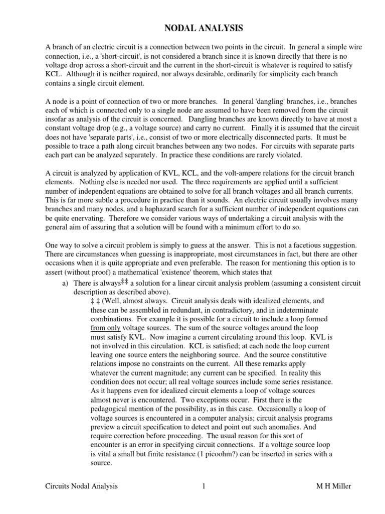 Nodal Analysis Pdf Electrical Network Network Analysis