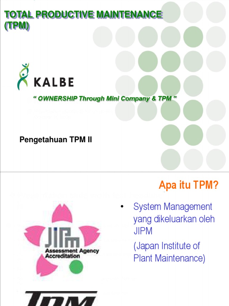 Total Productive Maintenance (TPM) | PDF | Systems Engineering | Systems Science