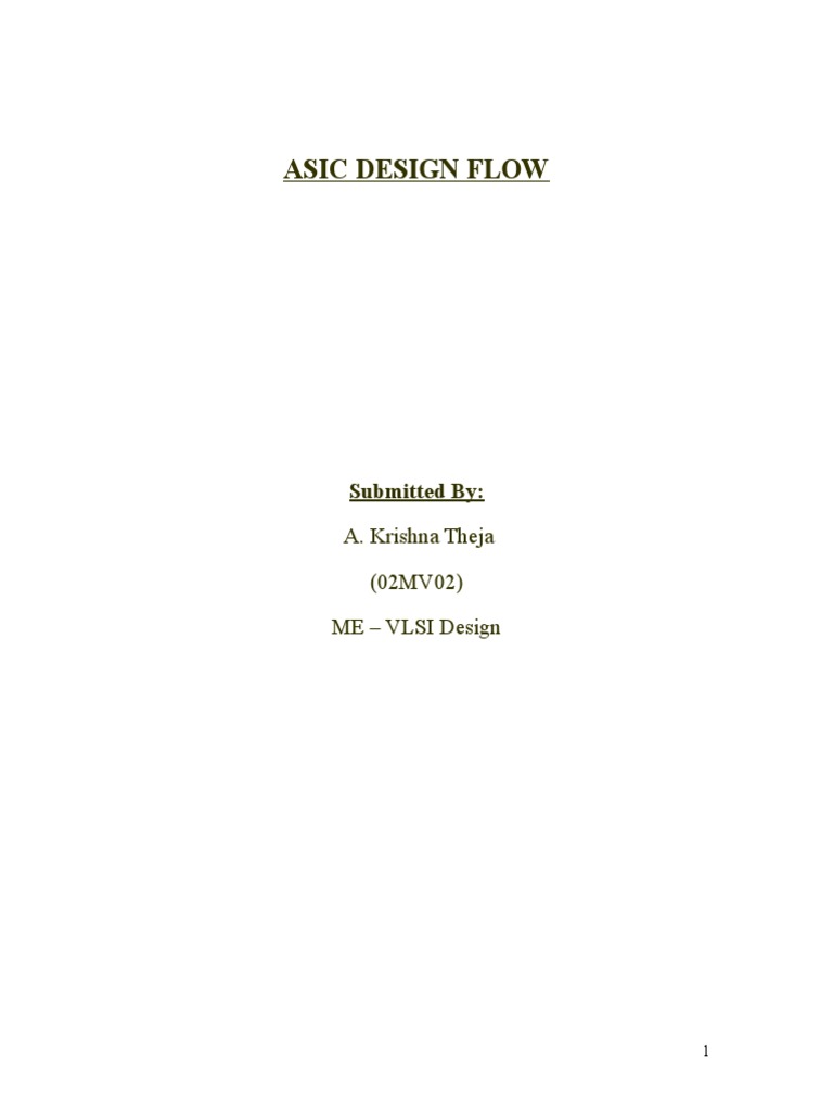 Asic Design Flow | PDF | Integrated Circuit | Digital Electronics