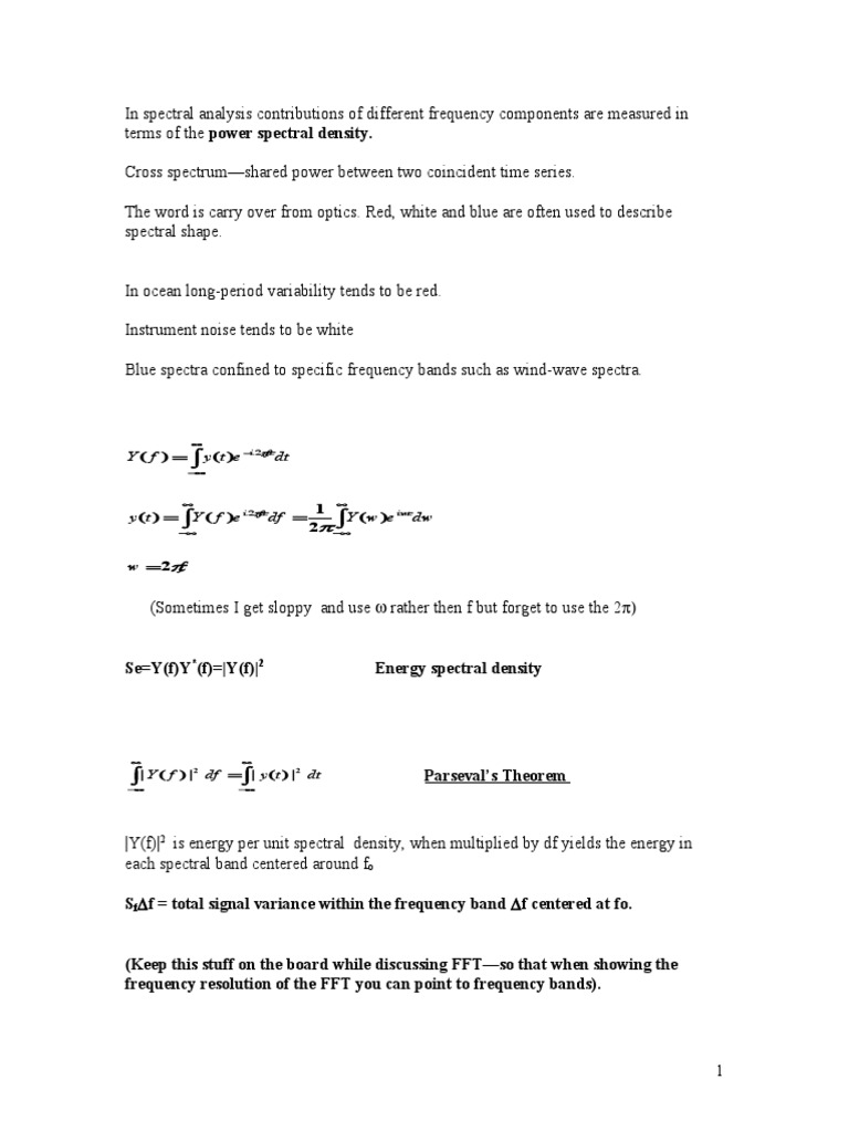 Spectral Analysis | PDF | Spectral Density | Spectrum