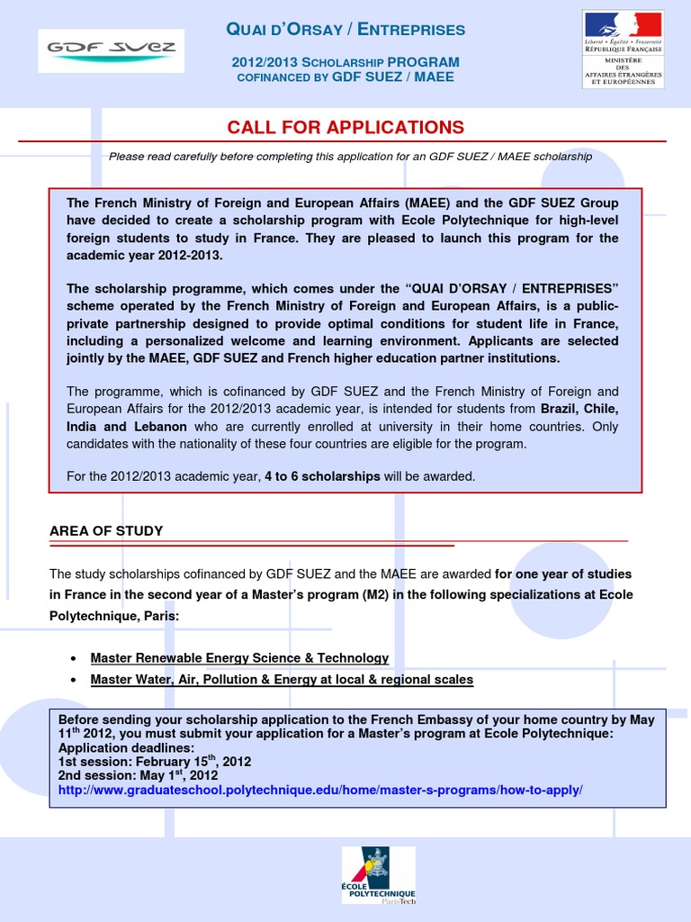 Appel Candidature GDF en | PDF | Apprenticeship | France