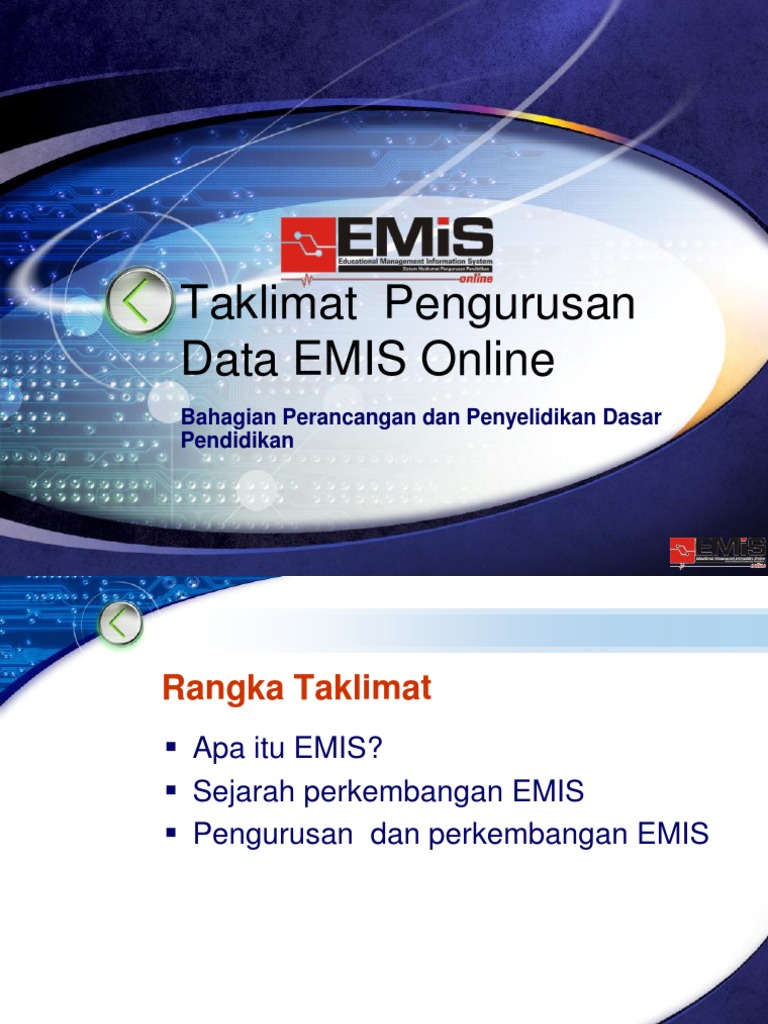 Pengurusan EMIS Online 2012-GDM | PDF