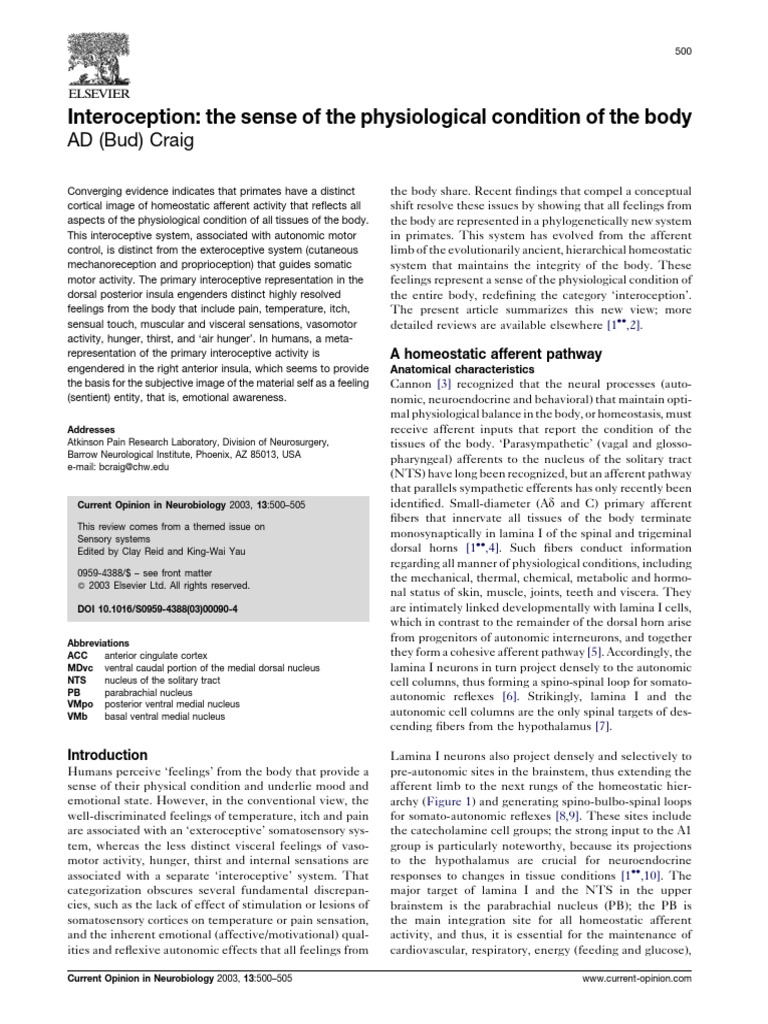 Understanding Interoception in Humans | PDF