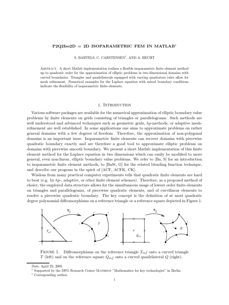 2d Isoparametric in Matlab | PDF