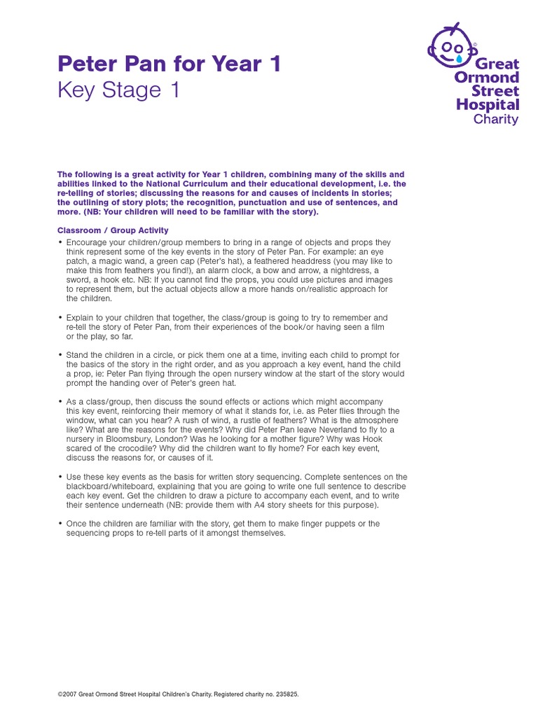 Peter Pan PPW Lesson Plan Isney Yr1 KS2 021008 | PDF | Peter Pan ...