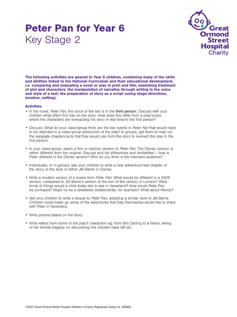 Peter Pan PPW Lesson Plan Isney Yr6 KS2 021008 | PDF