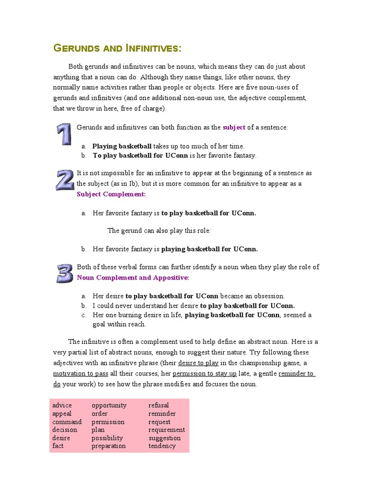 Gerunds and Infinitives - Theory | PDF | Noun | Adjective