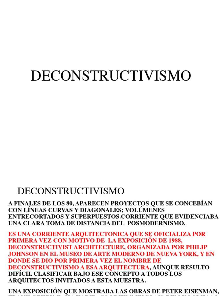 22 - Deconstructivismo | PDF | Arte Moderno | Posmodernismo