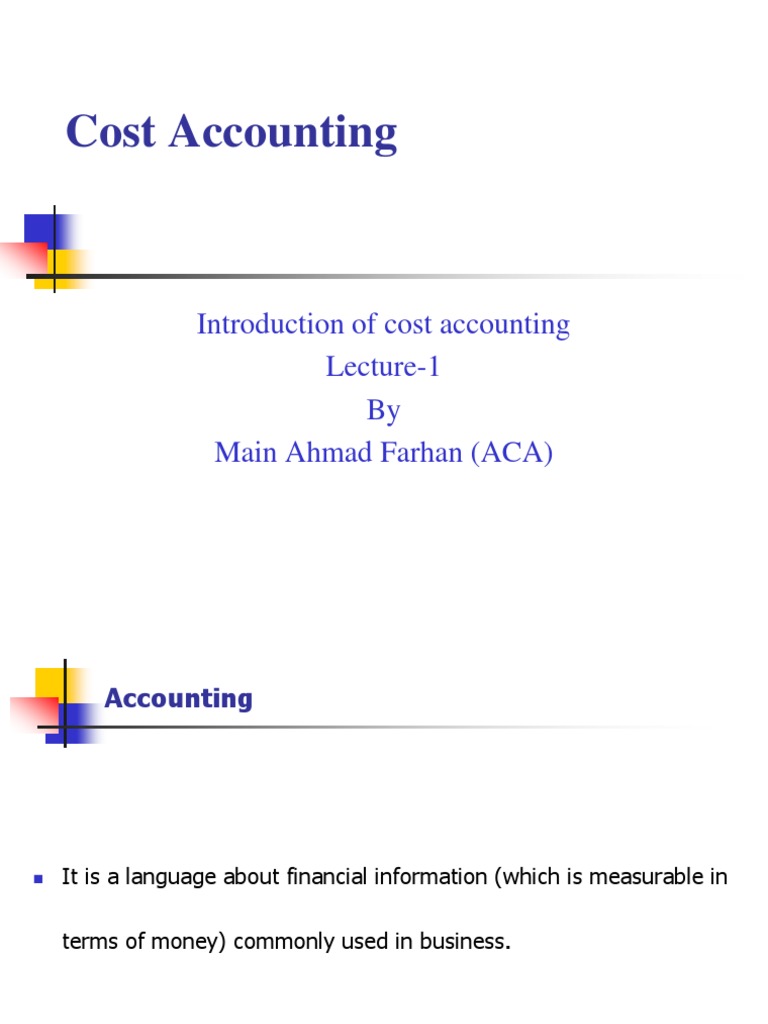Cost & Management Accounting - MGT402 Power Point Slides Lecture 01 ...