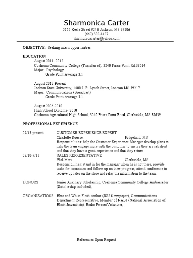 Sharmonica Carter Resume 1 2 | PDF | Career & Growth