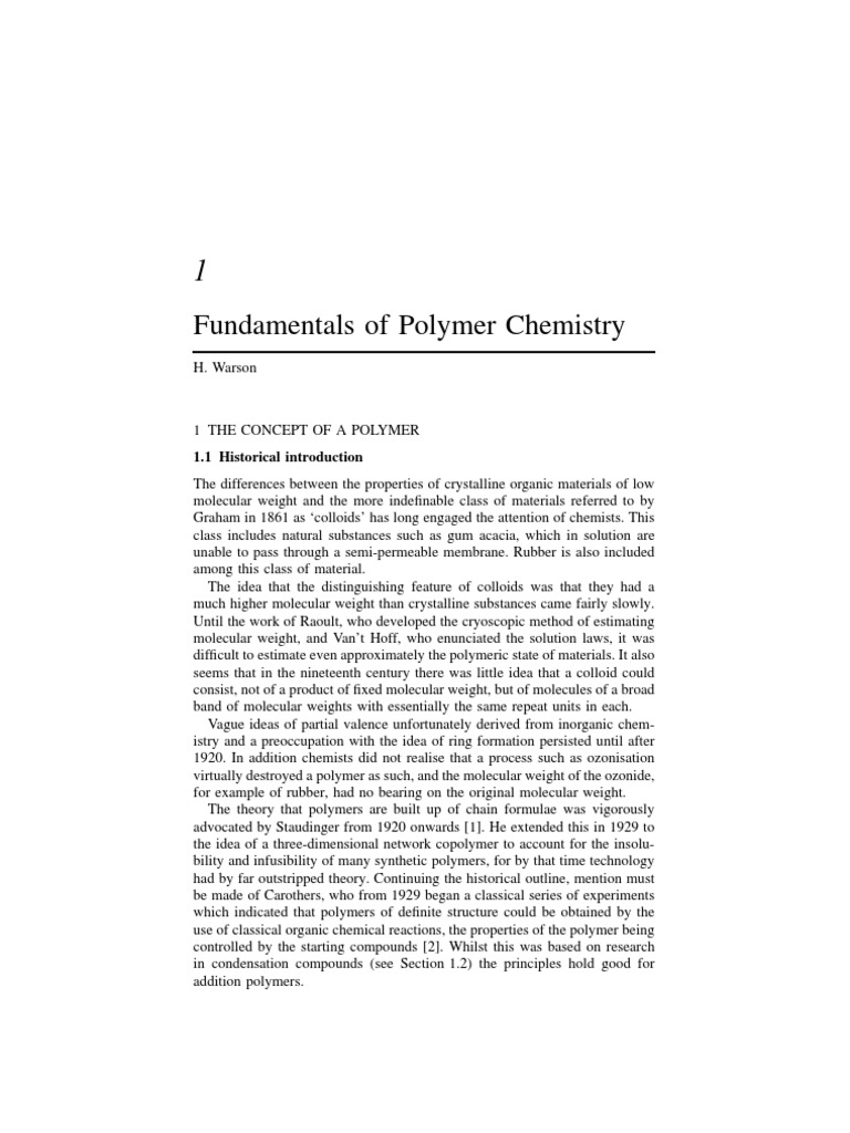 Basics of Polymer Chemistry Explained | PDF | Polymerization | Copolymer