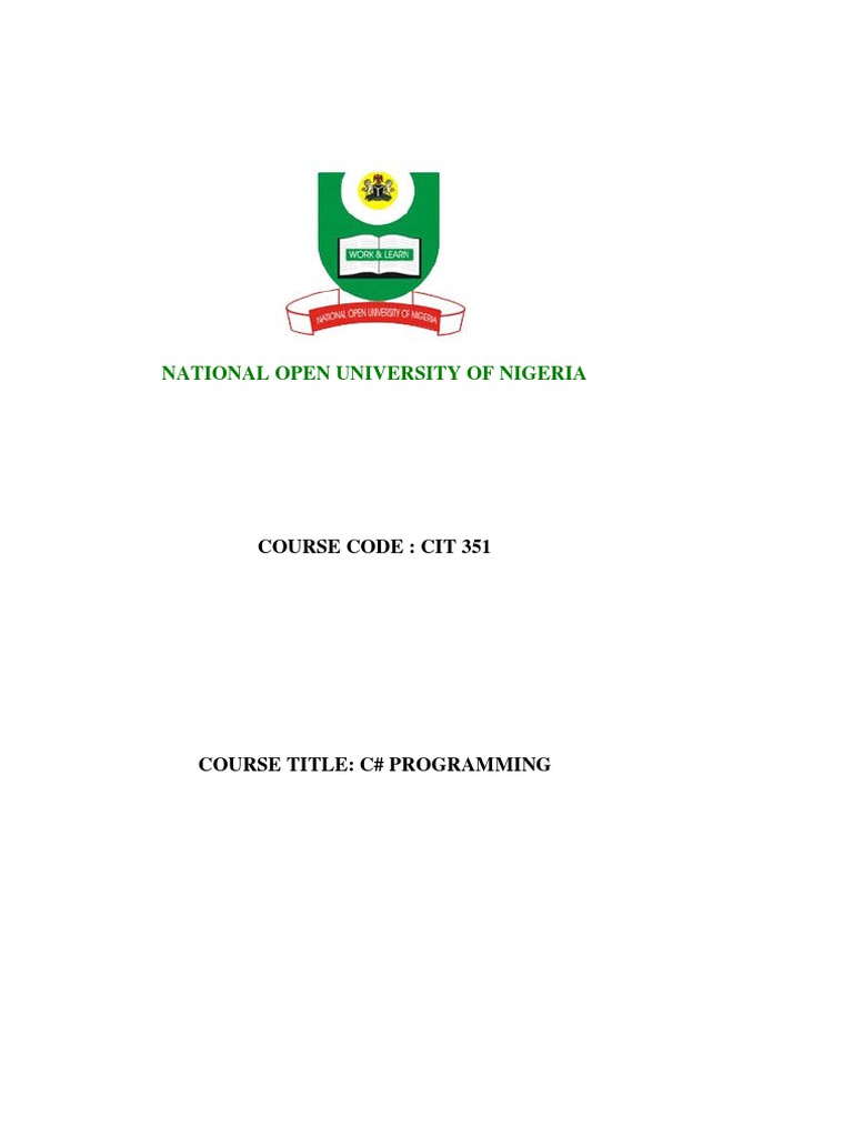 Cit 351 Pdf C Sharp Programming Language Boolean Data Type