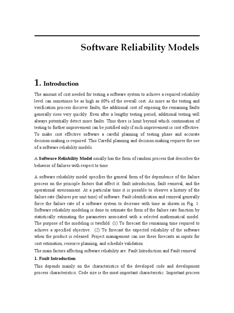Software Reliability Models | PDF | Reliability Engineering | Software Quality