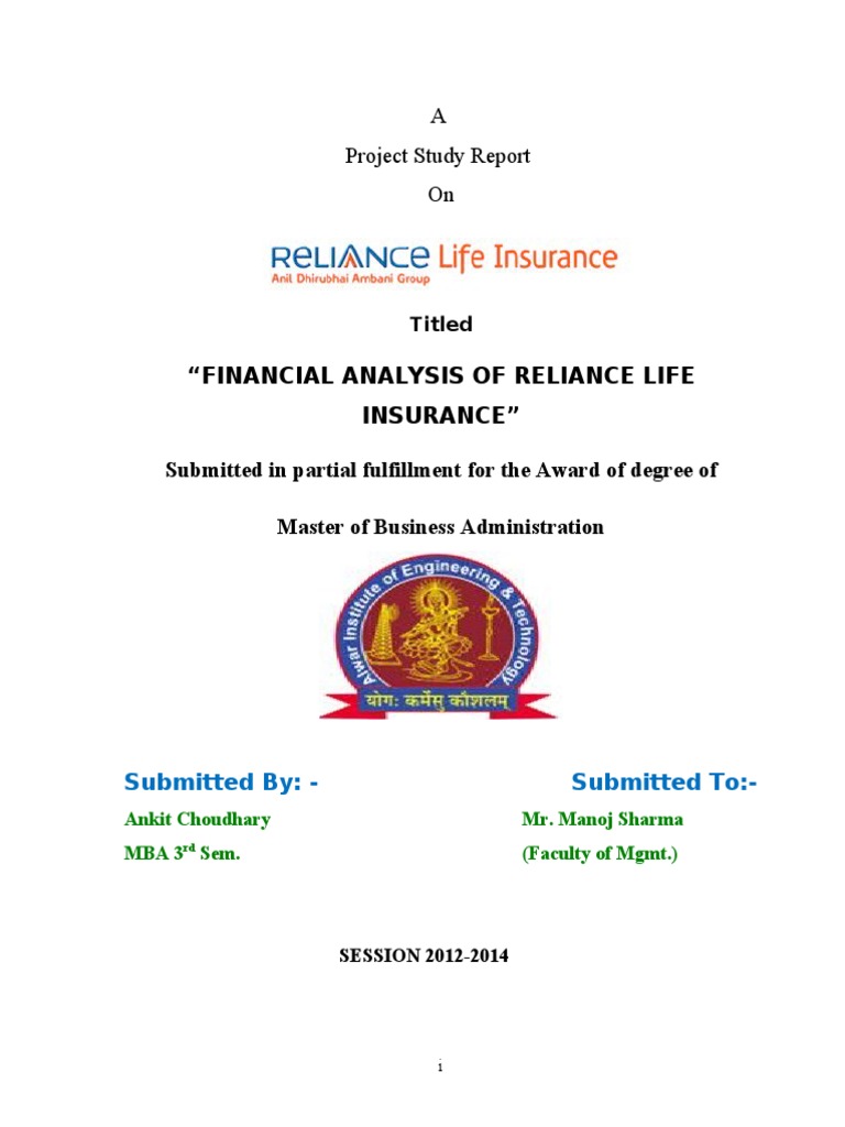 Financial Performance Analysis of Reliance Life Insurance: A Case Study ...