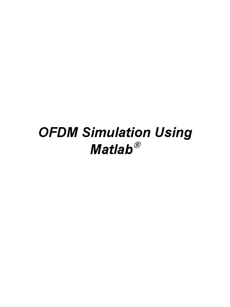 Ofdm Simulation Matlab Pdf Orthogonal Frequency Division