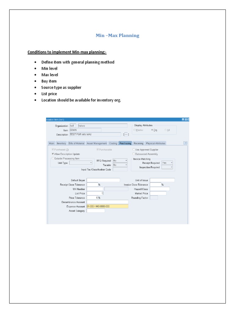 Min-Max Planning Implementation Guide | PDF | Finance & Money ...