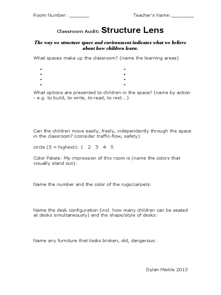 Classroom Environment Audit: Take Another Look at Your Teaching Space ...