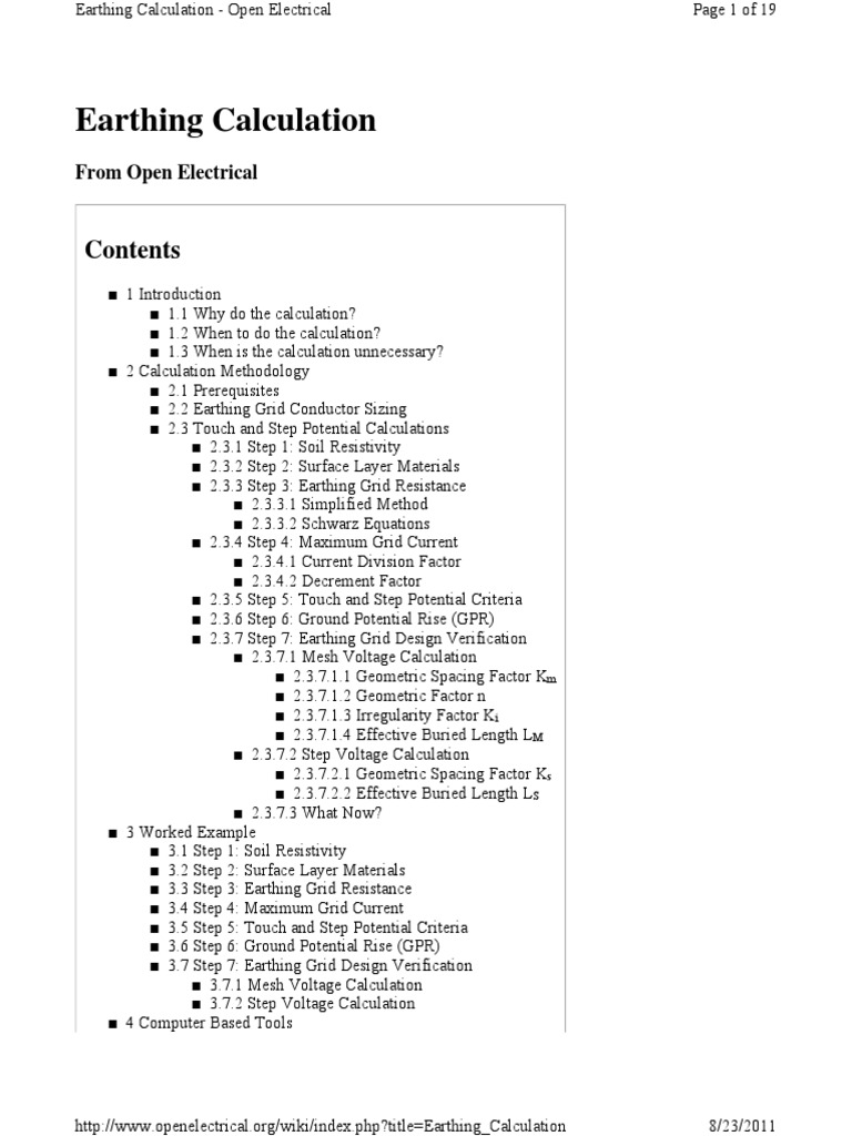 Earthing Calculation | PDF | Electrical Resistivity And Conductivity ...