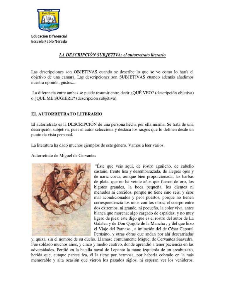 Autorretrato de Pablo Neruda | PDF | Miguel De Cervantes