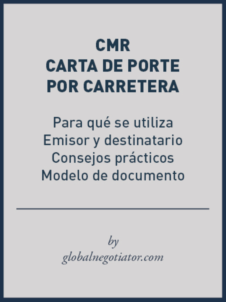 Modelo CMR Carta de Porte Por Carretera