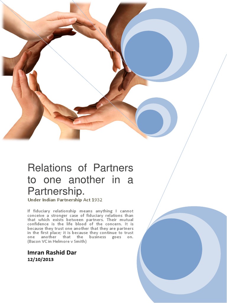 Relation of Partners in A Partnership | PDF | Partnership | Legal ...
