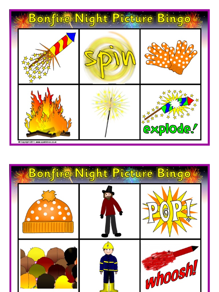 Bonfire Night Picture Bingo | PDF