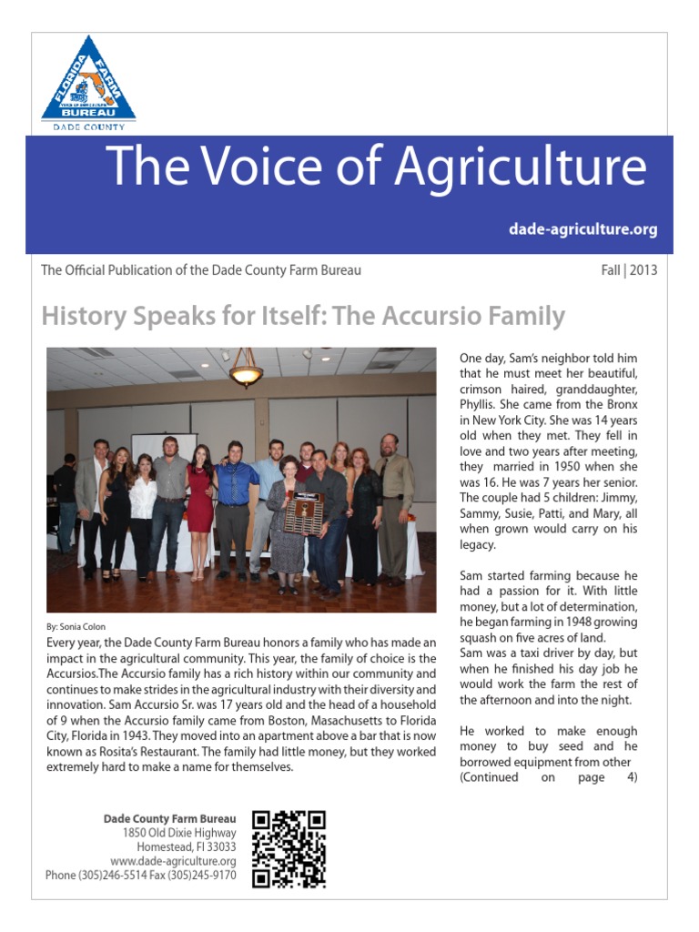Accursio Family: Legacy in Agriculture | PDF | Miami Dade County ...