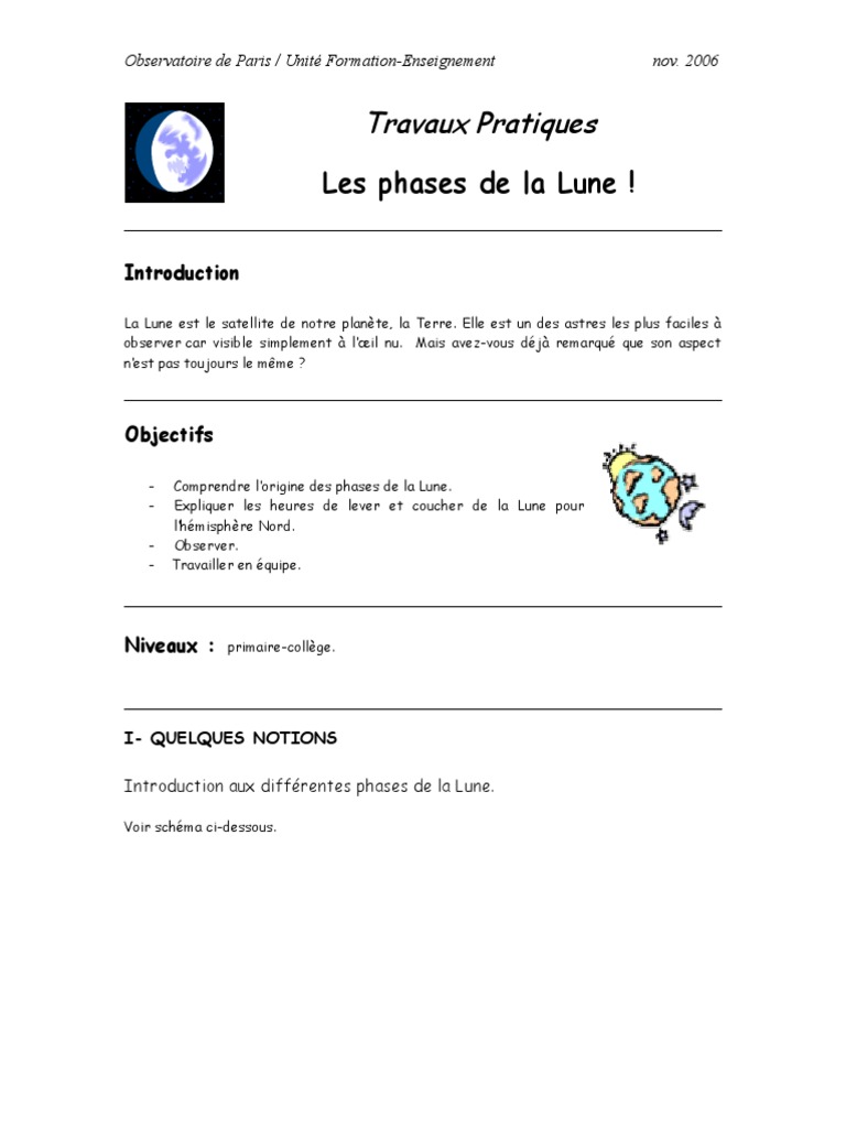 Comprendre les Phases de la Lune | PDF | Lune | Éclipse solaire