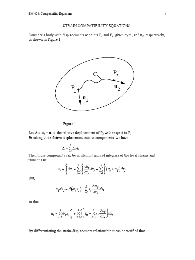 Compatibility Eqs Rev | PDF | Deformation (Mechanics) | Mathematical ...
