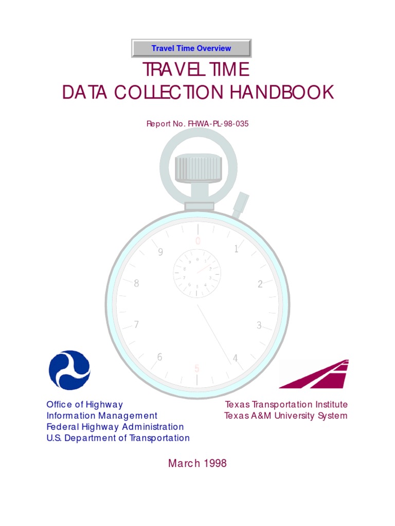Travel Time Data Collection Handbook Guide | PDF | Traffic | Transport