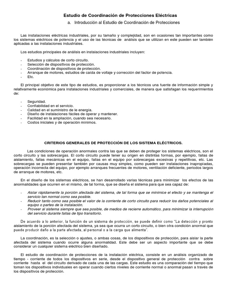 Coordinación de Protecciones Eléctricas | PDF | Corriente eléctrica | Transformador