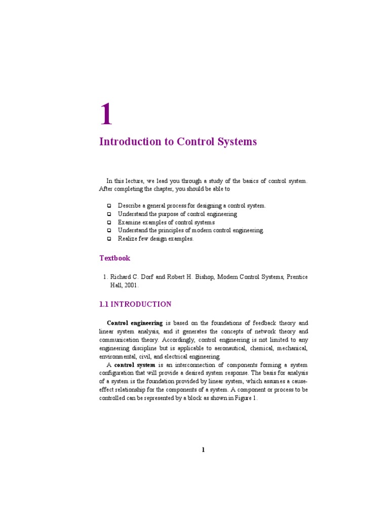 Control System 1 | PDF