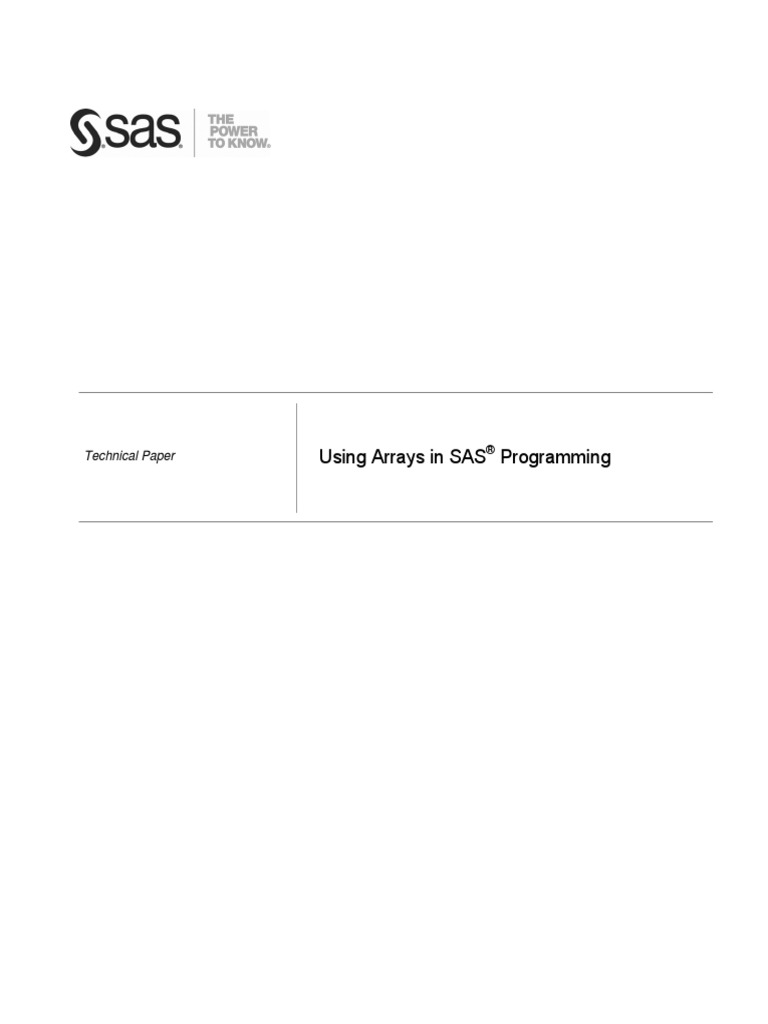 Using Arrays in SAS Programming | PDF | Array Data Type | Array Data ...