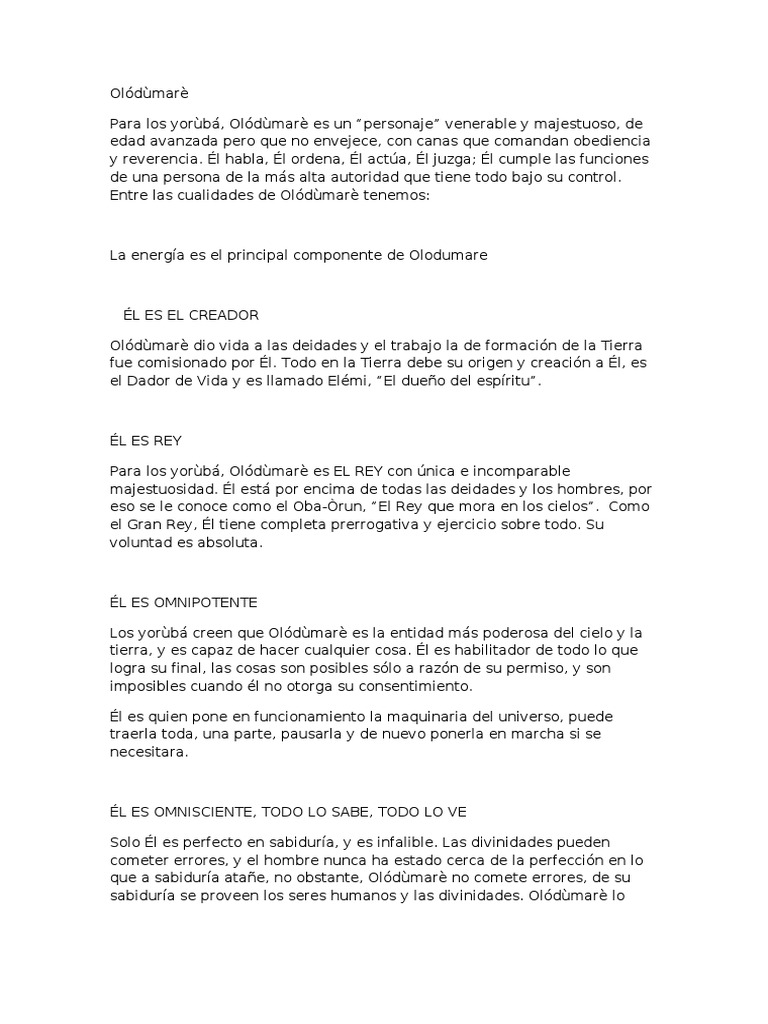 Olodumare, Ela Ori, Iwa Pele. La Paciencia en Ifa | PDF