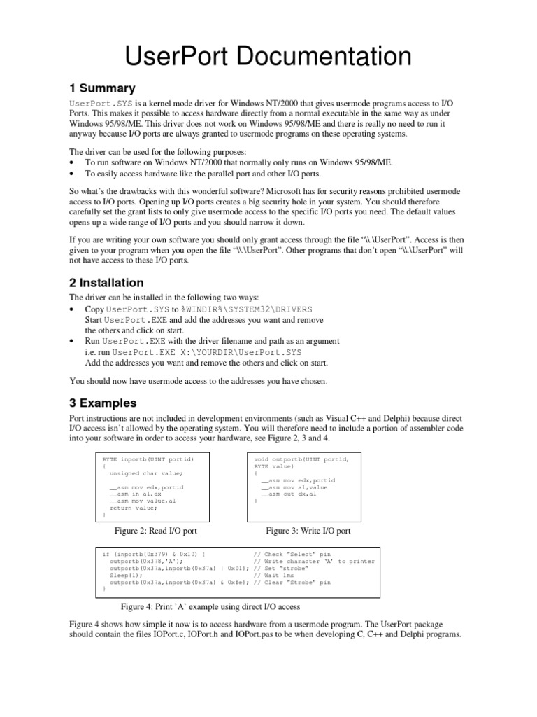 User Port | PDF | Device Driver | System Software