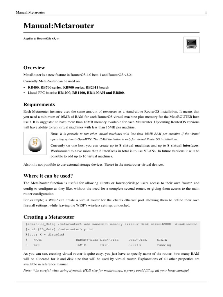 Manual Metarouter | PDF | Ip Address | Router (Computing)