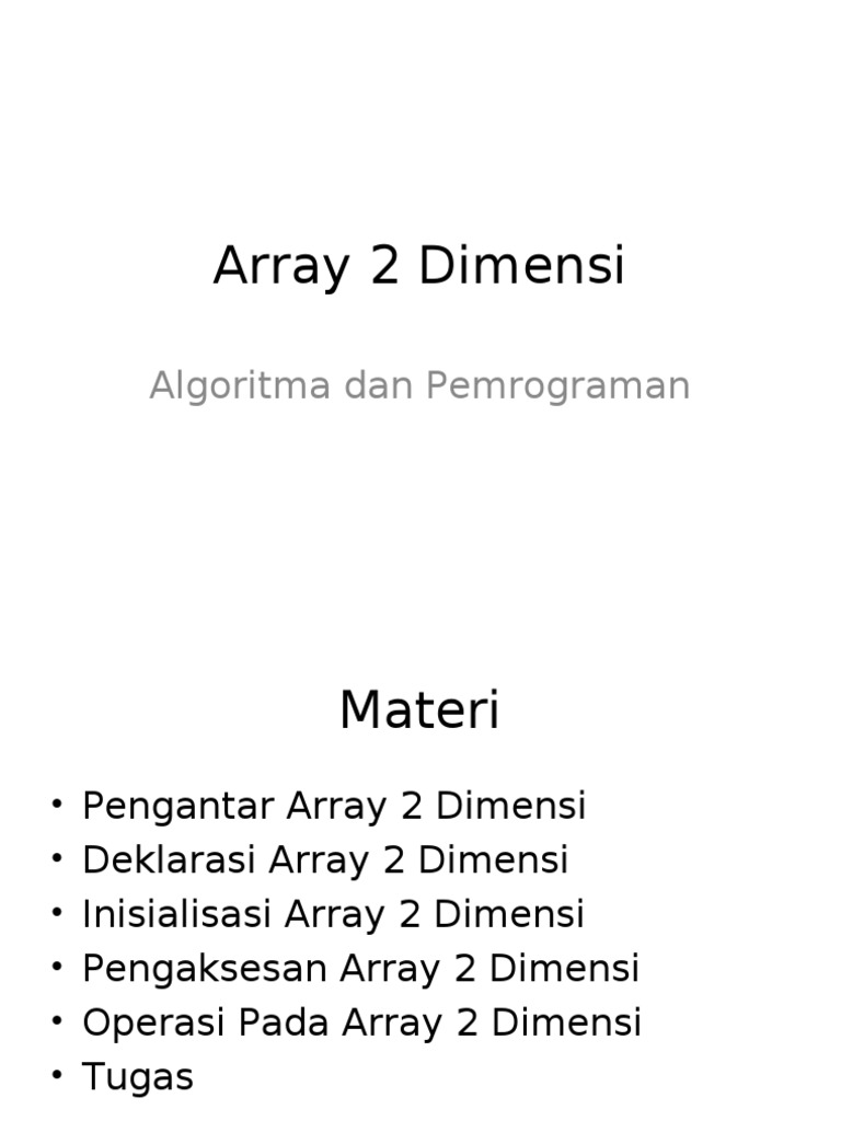 Aray 2 Dimensi | PDF