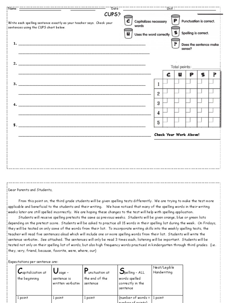 Spelling Letter To Parents (Test Info) | PDF | Communication | Text