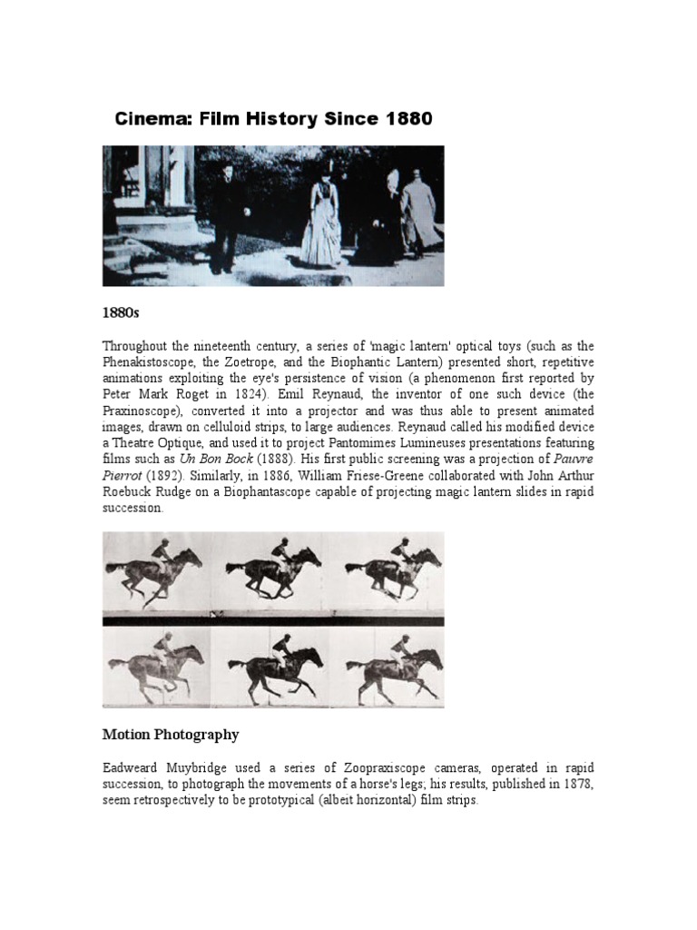Brief Introduction of History of Cinema | PDF | Leisure | Science