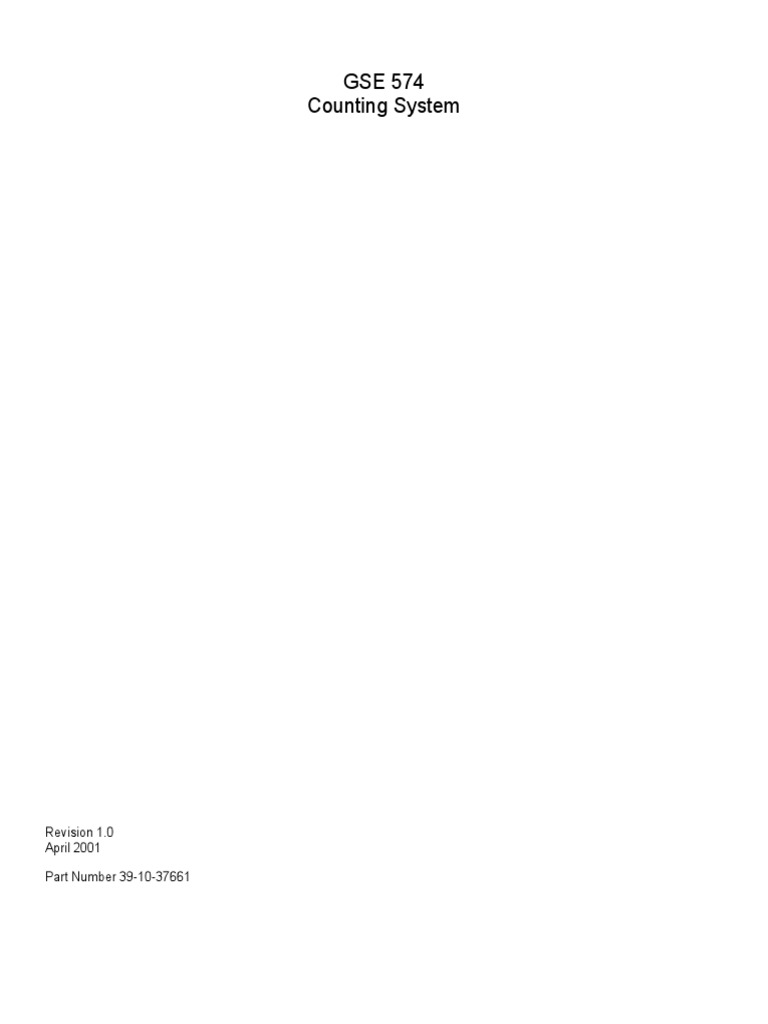 GSE 574 Counting System | PDF | Calibration | Computer Keyboard